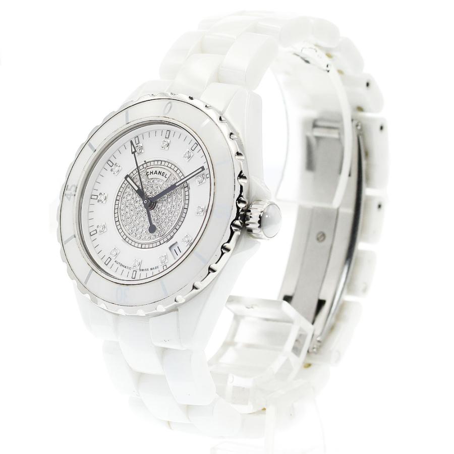CHANEL（シャネル） CHANEL H1759 J12 38mm 白セラミック センターダイヤ 12Pダイヤ 自動巻き メンズ ...
