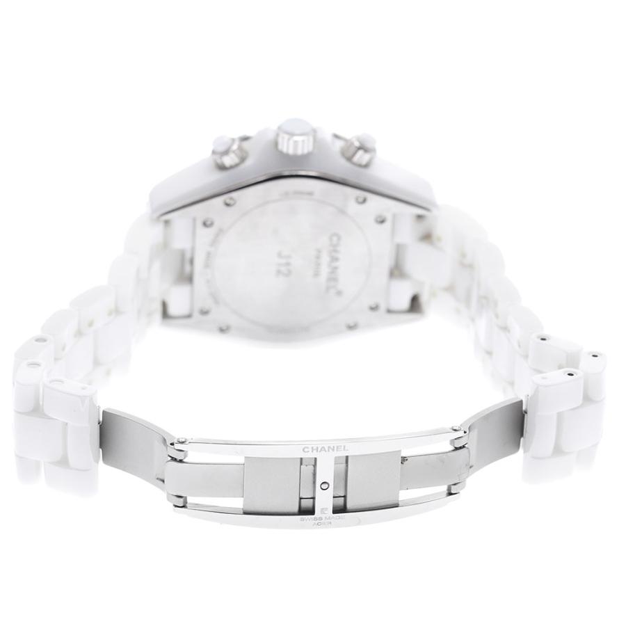CHANEL（シャネル） CHANEL H2009 J12 白セラミック 9Pダイヤ クロノグラフ 自動巻き メンズ 良品 保証書付き ...