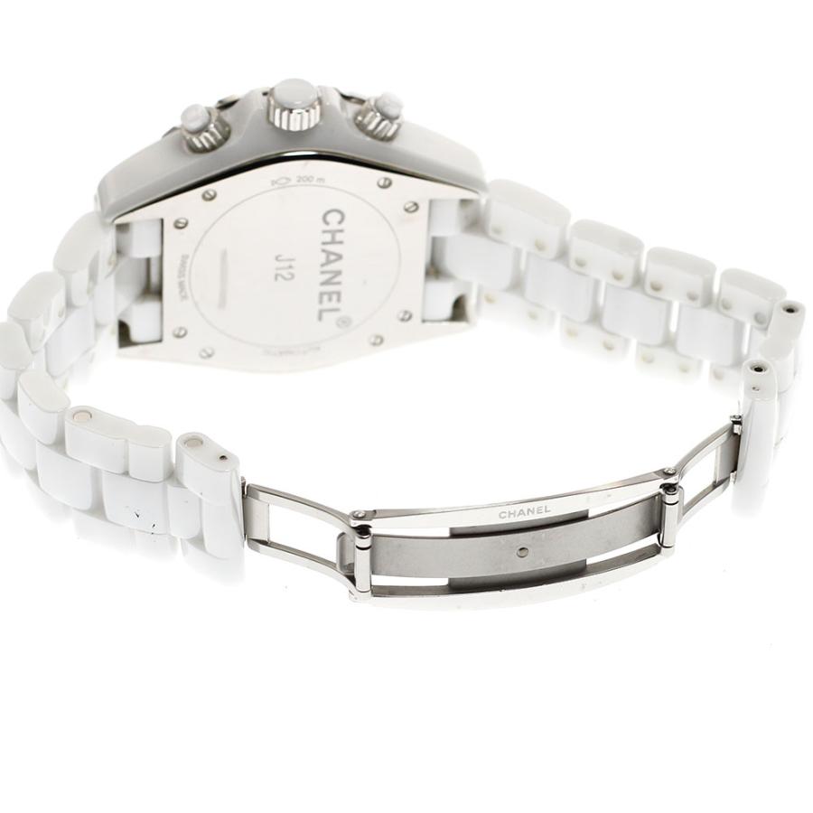 CHANEL（シャネル） CHANEL H2009 J12 白セラミック 9Pダイヤ クロノグラフ 自動巻き メンズ 保証書付き_916194 ...