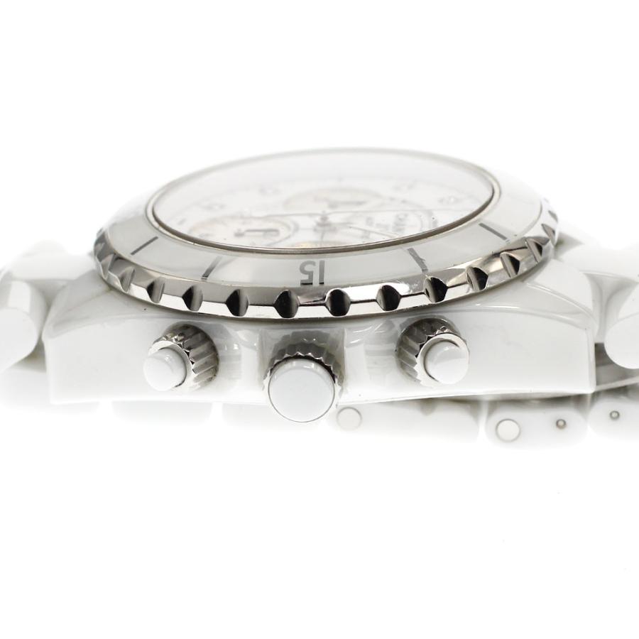 CHANEL（シャネル） CHANEL H2009 J12 白セラミック 9Pダイヤ クロノグラフ 自動巻き メンズ 保証書付き_916194 ...