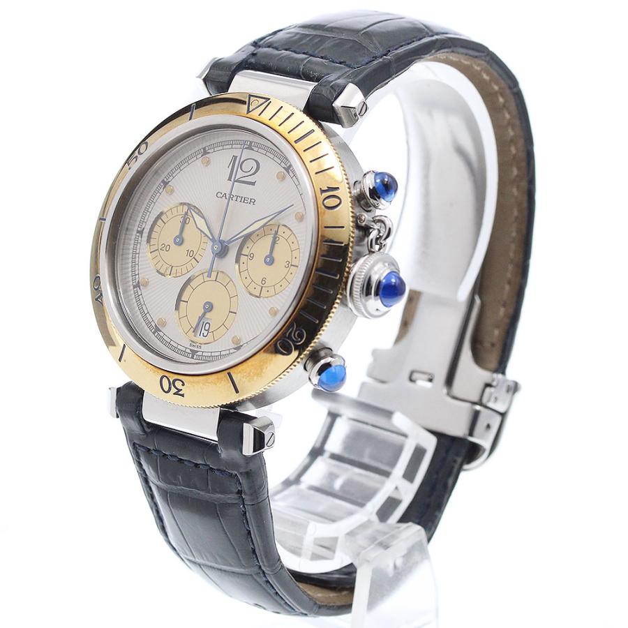 Cartier（カルティエ） CARTIER W31011H3 パシャ 38mm クロノグラフ YGベゼル クォーツ メンズ 箱・保証書付き ...