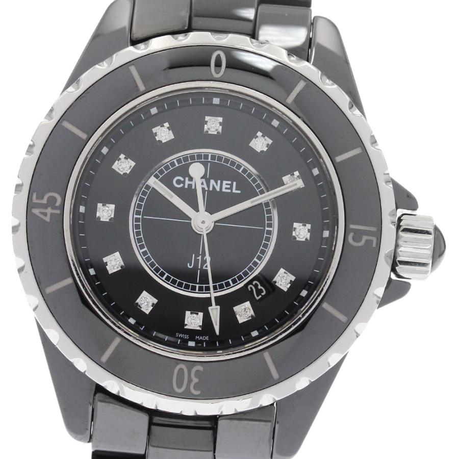 CHANEL（シャネル） CHANEL H1625 J12 黒セラミック 33mm 12Pダイヤ クォーツ レディース _920513 ...