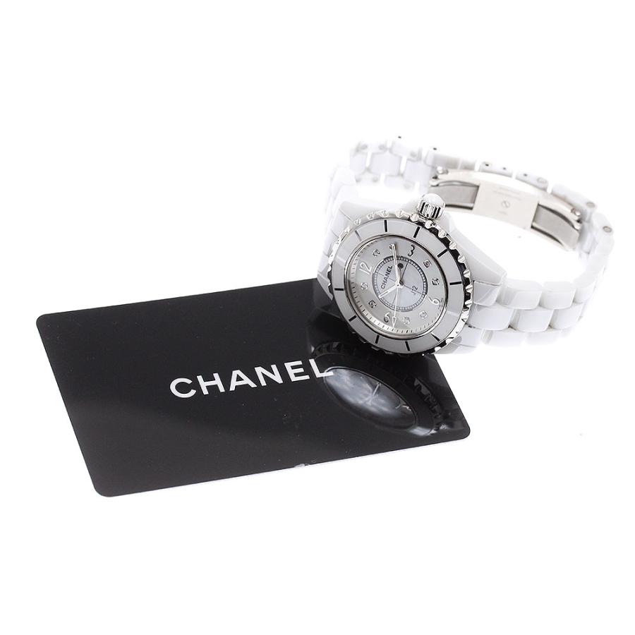 CHANEL（シャネル） CHANEL H2422 J12 33mm 白セラミック 8Pダイヤ クォーツ レディース 良品 保証書付き ...