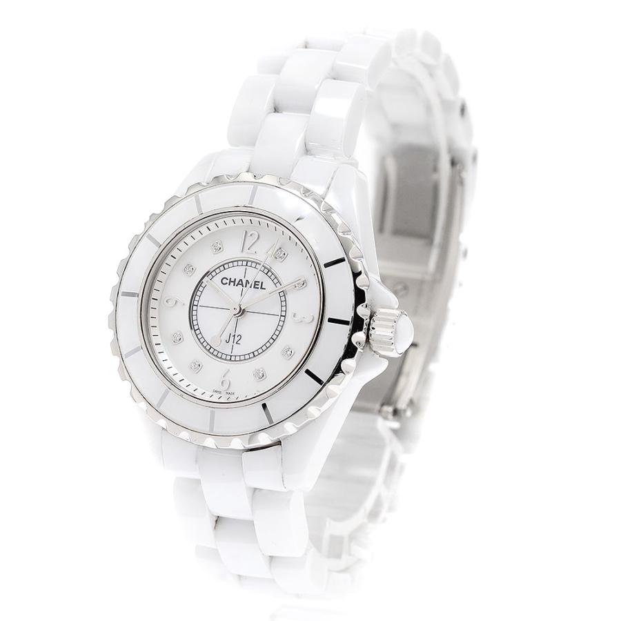 CHANEL（シャネル） CHANEL H2422 J12 33mm 白セラミック 8Pダイヤ クォーツ レディース 良品 保証書付き ...
