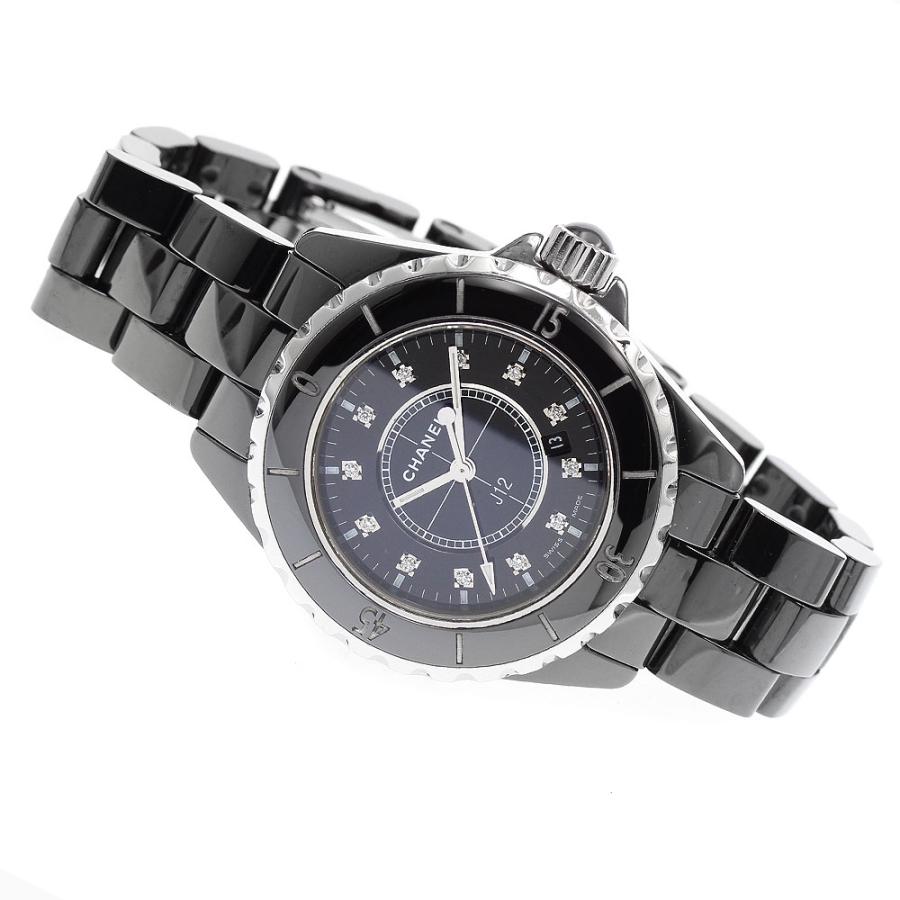 CHANEL（シャネル） CHANEL H1625 J12 黒セラミック 33mm 12Pダイヤ クォーツ レディース _932897 ...