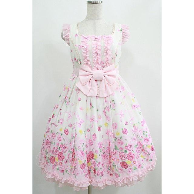 Angelic Pretty / Powder Roseフリルジャンパースカート Free シロ H-25-04-28-003-AP-OP-NS-ZH : closetchild ヤフー ...