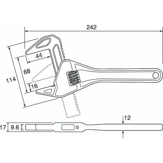 TOP（DIY） トラップレンチ TMW-1665 たて型アルミモーターレンチ 口開き16〜68mm ガタ無しウォーム搭載 燕三条 日本製 トップ工業 : CloudNine - 通販 ...