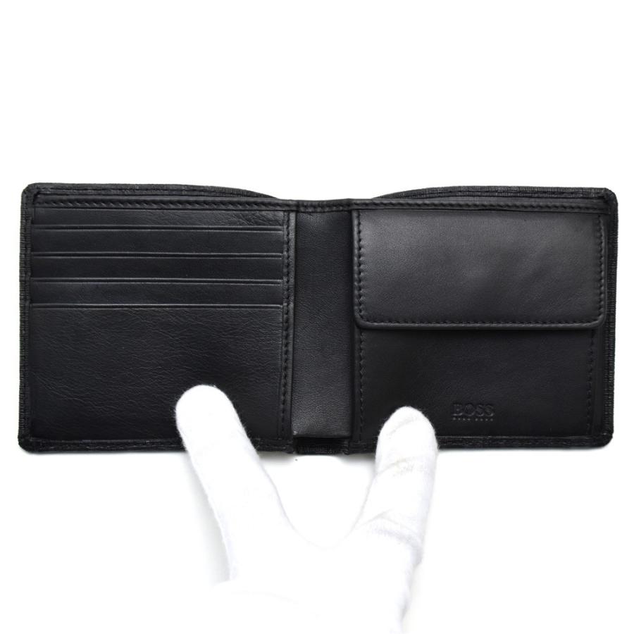 HUGO BOSS 【並行輸入品】ヒューゴボス 50402697 001 WALLET BLACK 二つ折り財布 HBロゴ柄 モノグラム ...