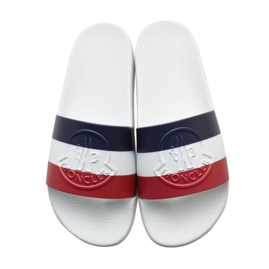 MONCLER モンクレール ラバーサンダル エンボスロゴ トリコロール ホワイト メンズ BASILE SHOES WHITE : クラウド ...