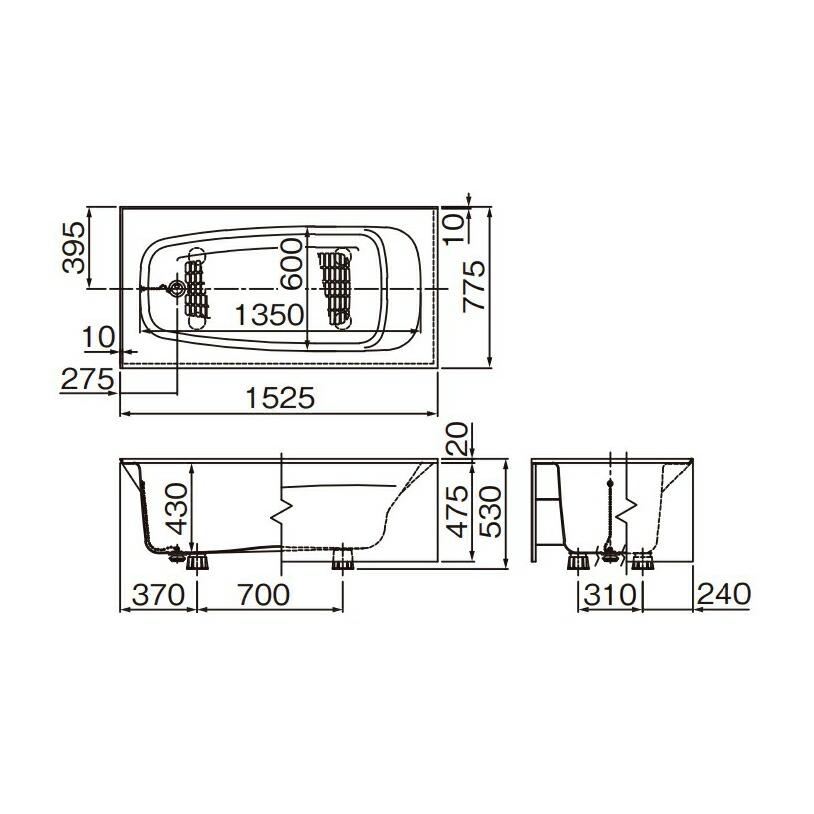 ###INAX/LIXIL 洋風バス【YBA-1402MAL】間口サイズ1400mm エプロン様式1方全 左排水 受注約3週〔FA〕 : inax-20190416-192-f : 家電と住設 ...