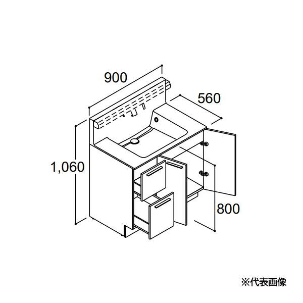 LIXIL（リクシル） INAX/LIXIL 【RAH-905PY-AM】ハイグレード クレヴィ 化粧台本体 引出タイプ プッシュ水栓 間口900mm 一般地 受注生産〔HH〕 : 家電と住設 ...