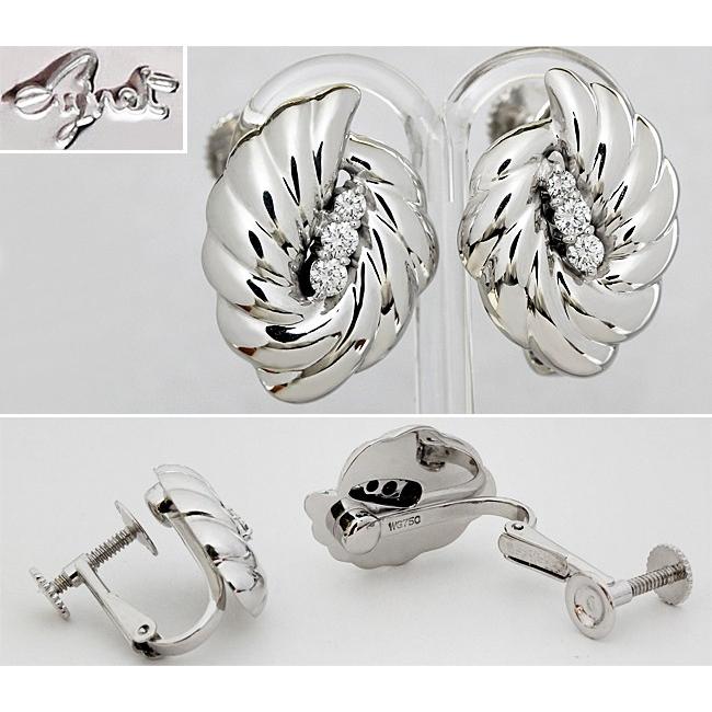 ジュネ ダイヤ 0.2ct イヤリング K18WG K14WG : クローバージュエリー - 通販 - Yahoo!ショッピング