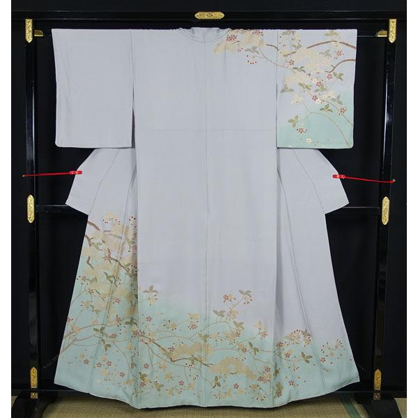 訪問着 豪華押し金箔加工 木々や花々 裾ぼかし 袷 身丈157cm 正絹 10416 : きものあかね - 通販 - Yahoo!ショッピング