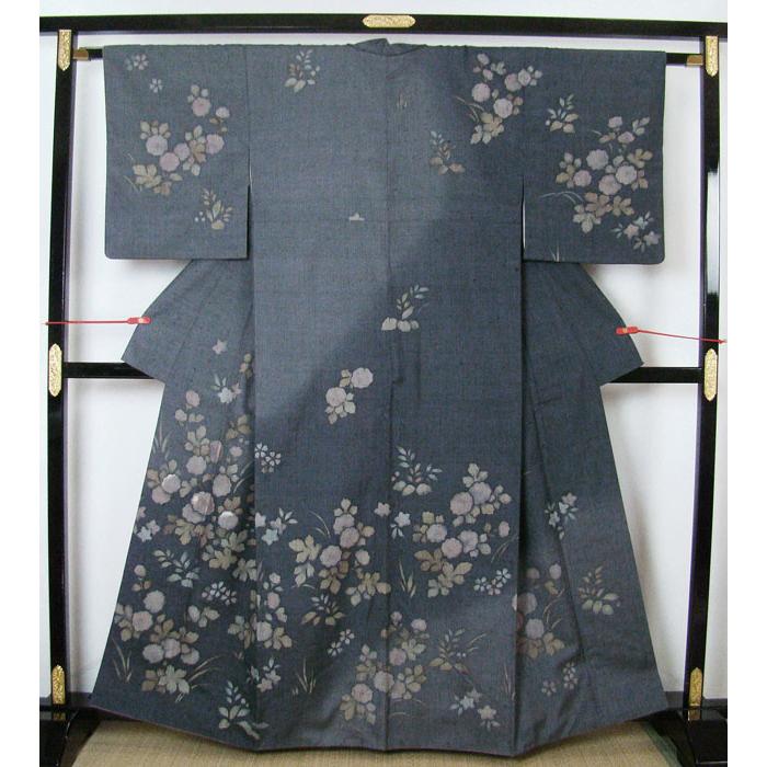 訪問着 生紬 袷のきもの 手紡ぎ暈し模様 濡れ描き草花染柄 正絹 10818 : きものあかね - 通販 - Yahoo!ショッピング