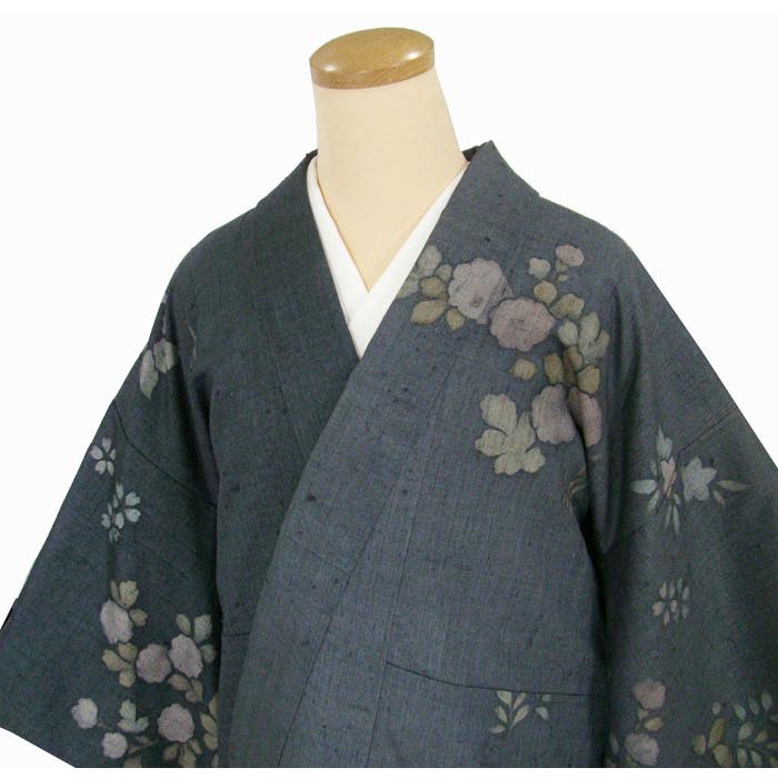 訪問着 生紬 袷のきもの 手紡ぎ暈し模様 濡れ描き草花染柄 正絹 10818 : きものあかね - 通販 - Yahoo!ショッピング