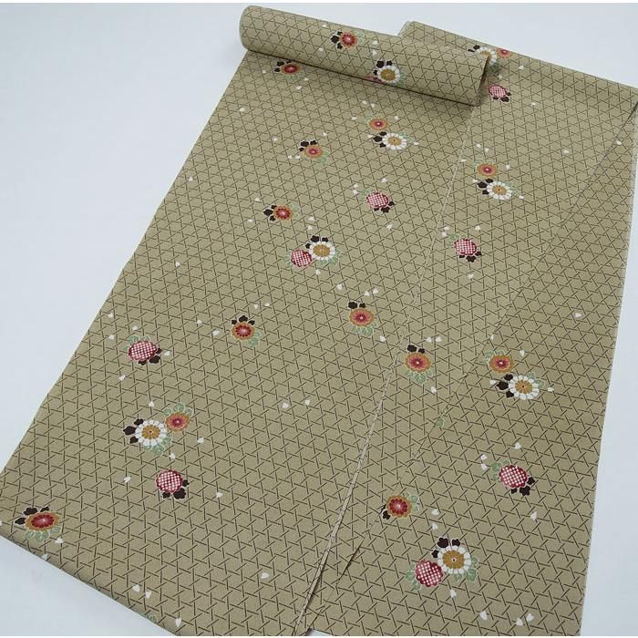 反物 丸洗いのできるきもの 未仕立て 籠目文様 小花柄 ポリエステル 11039 : きものあかね - 通販 - Yahoo!ショッピング