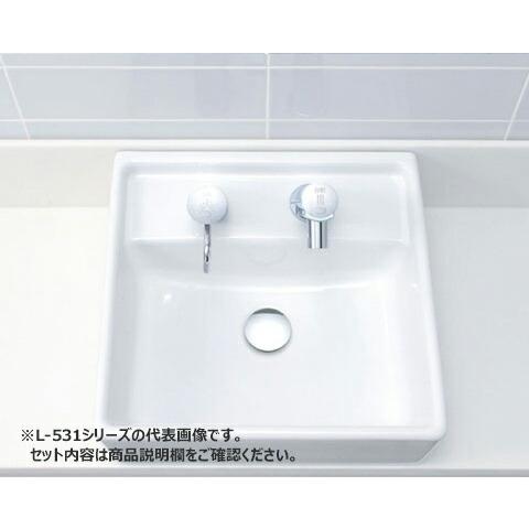INAX ###INAX/LIXIL セット品番【L-531N/BW1+AM-300TCV1】ピュアホワイト 角形洗面器 壁掛式施工 自動水栓 壁給水・壁排水(Pトラップ) : 家電と住設の ...