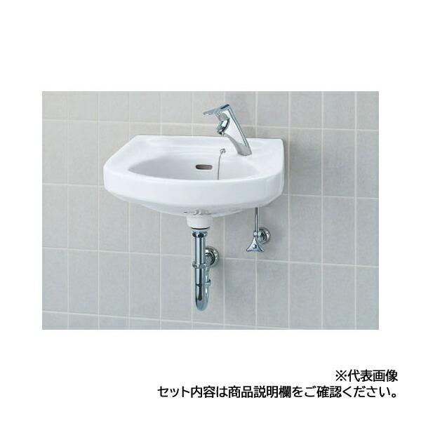 ###INAX/LIXIL 【L-132G/BW1+AM-311CV1】ピュアホワイト そで付小形洗面器 壁付式 自動水栓(グースネックタイプ) AC100V 壁給水・壁排水(Pトラップ ...