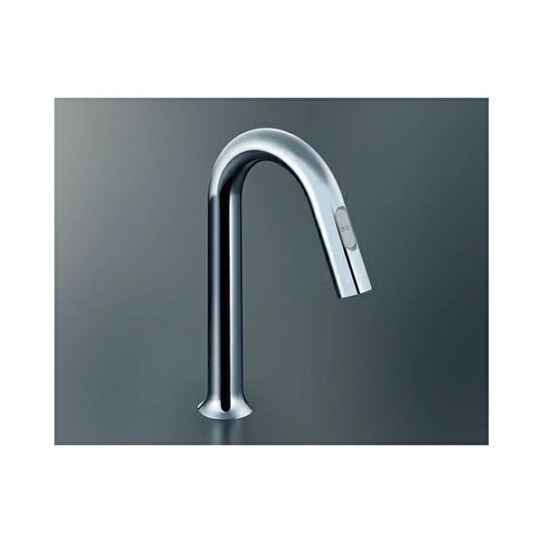 LIXIL ###INAX/LIXIL 【L-132G/BW1+AM-311CV1】ピュアホワイト そで付小形洗面器 壁付式 自動水栓(グースネックタイプ) AC100V 壁給水・床排水(S ...