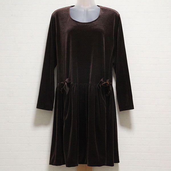 INGEBORG INGEBORG/インゲボルグ こげ茶リボン付きロゴ刺繍ベロアチュニック : Club CANDY - 通販 - Yahoo ...