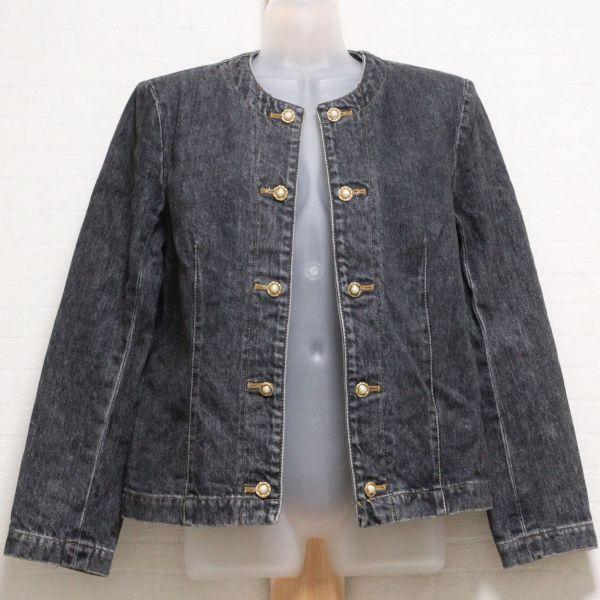 INGEBORG INGEBORG/インゲボルグ 黒パールボタン使いデニムジャケット : Club CANDY - 通販 - Yahoo!ショッピング