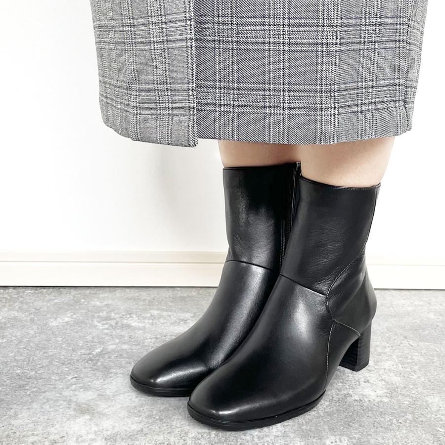 本革ブーツ ショートブーツ レザーブーツ 本革 6cm 外反母趾 幅広 柔らかい 痛くない 疲れない 本革 天然皮革 走れる レディース 靴 Stella ステラ 25-7800 : 25 ...