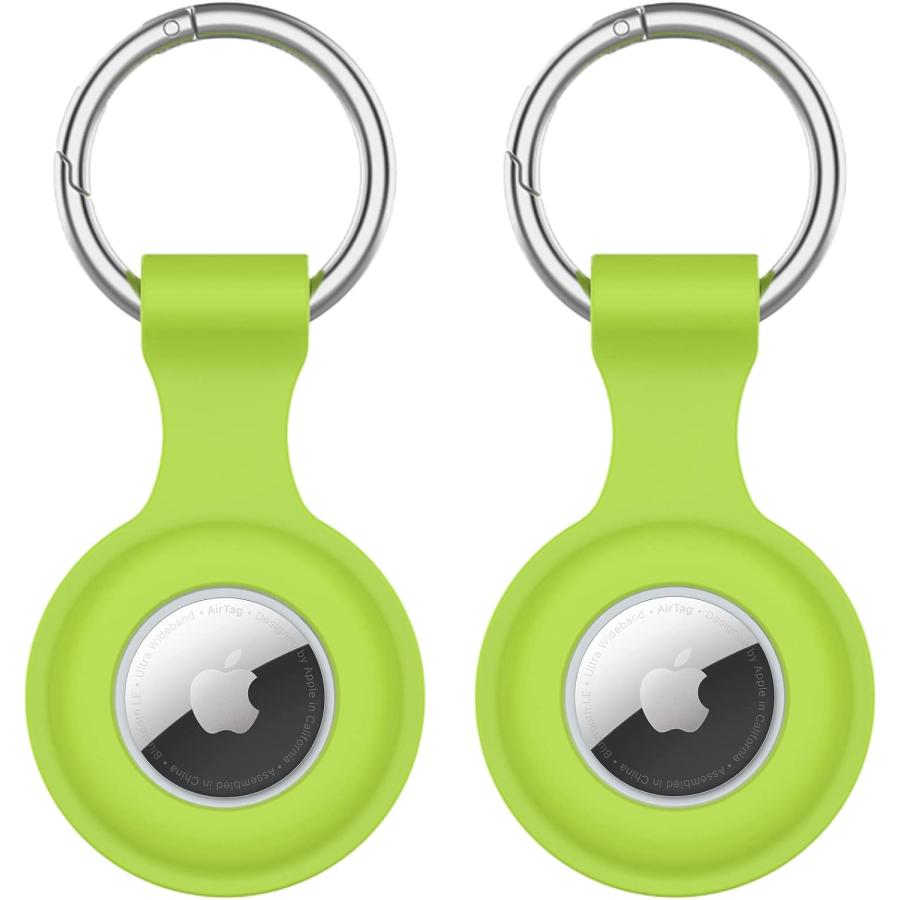 CM Tech AirTag ケース キーリング 耐衝撃 薄型 軽量 TPU+PC材質 防水 コンパクト 紛失防止 キーホルダー タグ キーチェーン カラビナ付き 全面保護 Airtagカバ ...