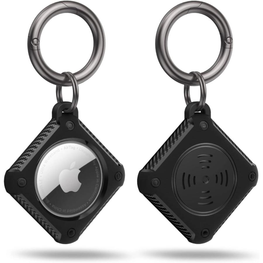 CM Tech AirTag ケース キーリング 耐衝撃 薄型 軽量 TPU+PC材質 防水 コンパクト Airtagカバ B Style 2 個 : 988253 : CM Tech ...