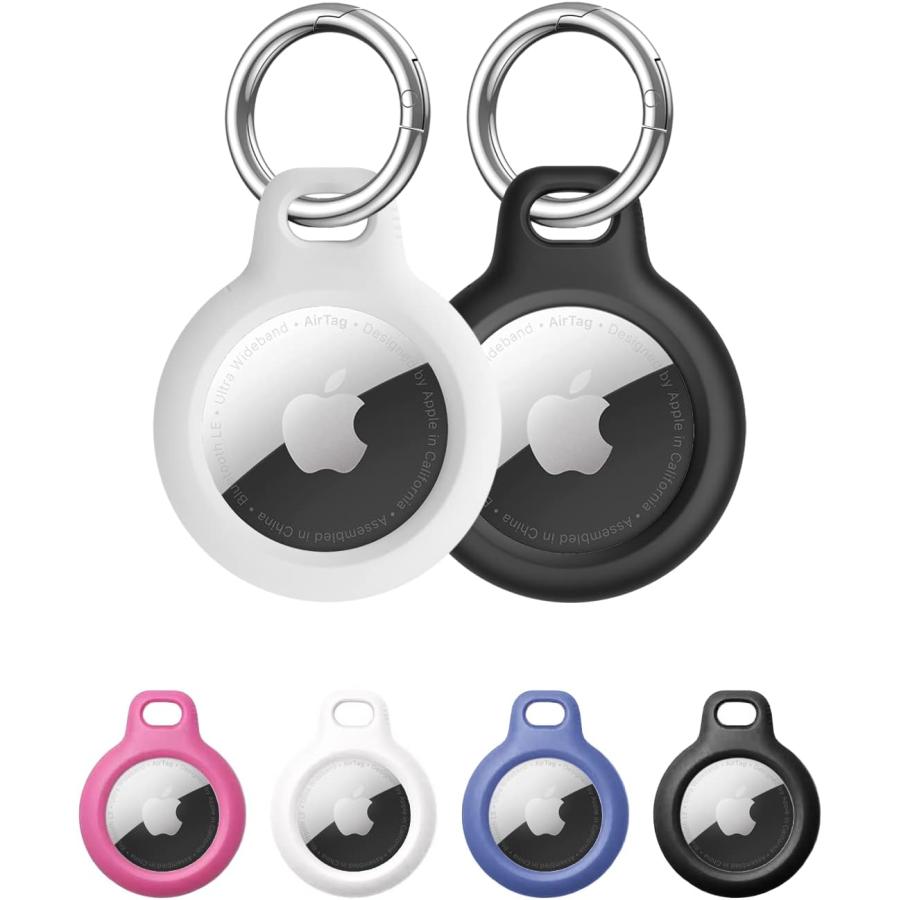 CM Tech AirTag ケース キーリング 耐衝撃 薄型 軽量 PC材質 防水 コンパクト 紛失防止 キーホルダー タグ キーチェーン カラビナB Style : CM Tech ...