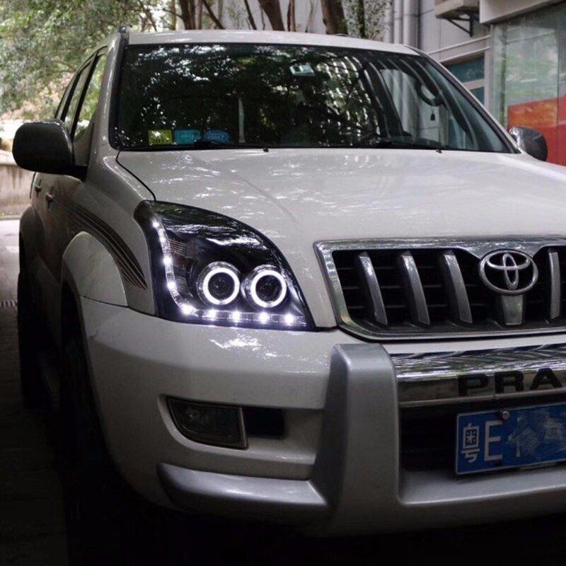ランドクルーザー プラド FJ120 LC120 2003-2009 カスタム LED エンジェル アイズ ヘッドライト パーツ かっこいい ...