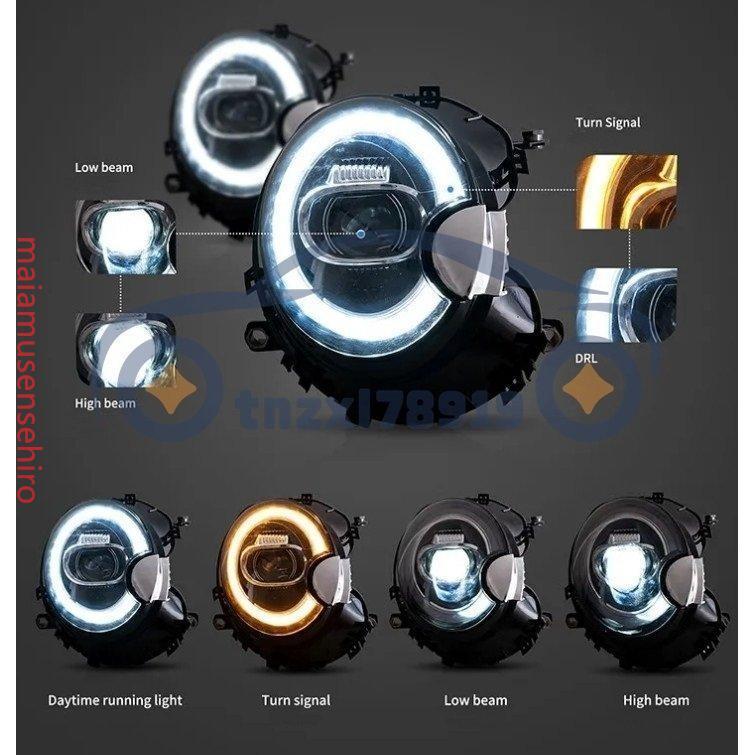 BMW ミニ MINI R56 LED HEADLIGHTS 2007-2013 LEDヘッドライト ランプ 流れるウインカー ACC ...