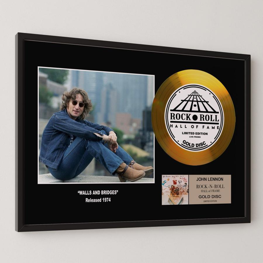 ジョン・レノン John Lennon Walls and Bridges gold disc album 金 ゴールド ディスク 証明書付 ‐8 : World Trade Center ...
