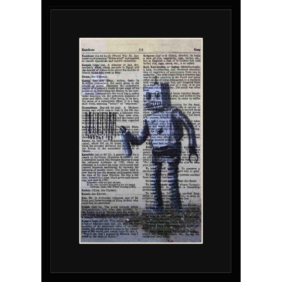 人気!Dictionary frames【Banksy×バンクシー】辞書/辞典/フレーム/ストリートアート/デザイン/黒/ブラック/マット付き ...
