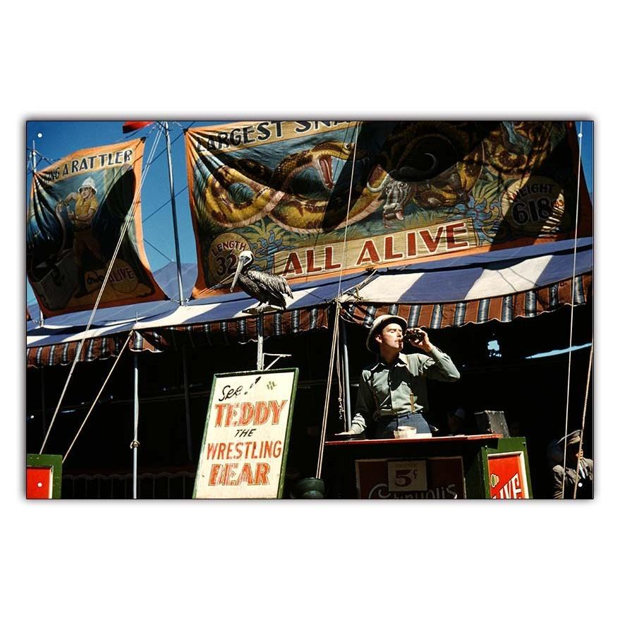 雑貨【サーカス ヴィンテージ】circus/ティンサイン/メタルプレート/ブリキ看板レトロアンティーク風/98-Jack Delano ...