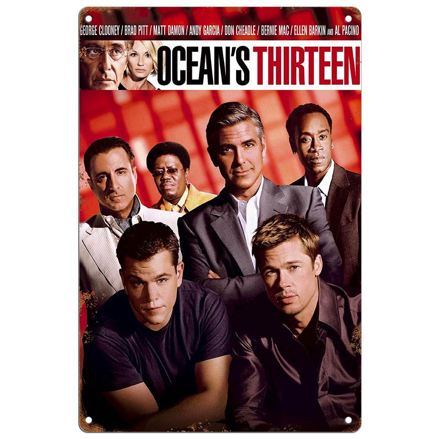 映画ポスター【ブラッド・ピット/Brad Pitt】オーシャンズ13/Ocean's Thirteen/ブリキ看板/サビ風-2 : World ...