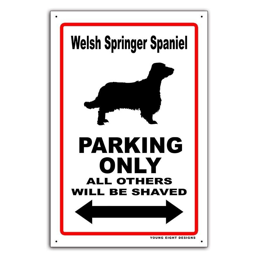 雑貨【Welsh Springer Spaniel/ウェルシュ・スプリンガー・スパニエル】ドッグパーキング/ガレージサイン/メタル/ブリキ看板 ...