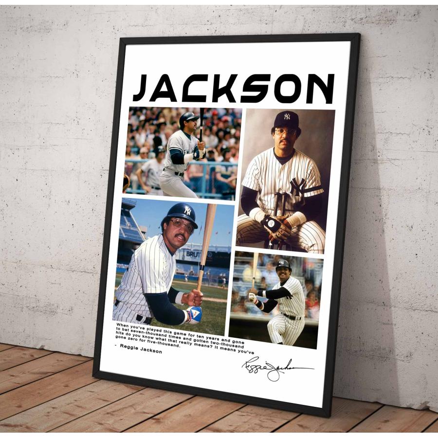 ポスター 【 MLB レジー・ジャクソン / Reggie Jackson 】poster フレーム付 A4 297×210mm -c1 ...