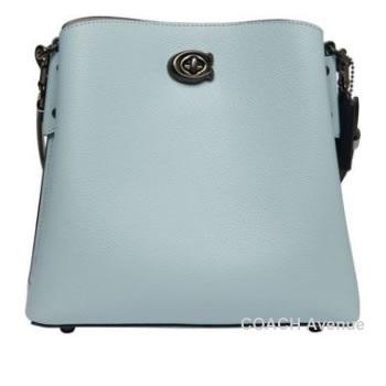 COACH コーチ C3766 ウィロウ バケット バッグ カラーブロック アクアマルチ ブルー 水色 ショルダー クロスボディ 正規店商品 ...