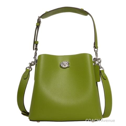 フラッシュセール コーチ COACH C3766 ウィロウ バケット バッグ カラーブロック ダーク ライム グリーン 緑 正規店商品 送料 ...