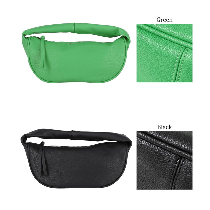 セール★2490円→990円 三日月バッグ レディース ハンドバッグ スムースタッチ 楕円 ミニバッグ フェイクレザー ファスナー メール便不可 22ss coca コカ : 06 ...