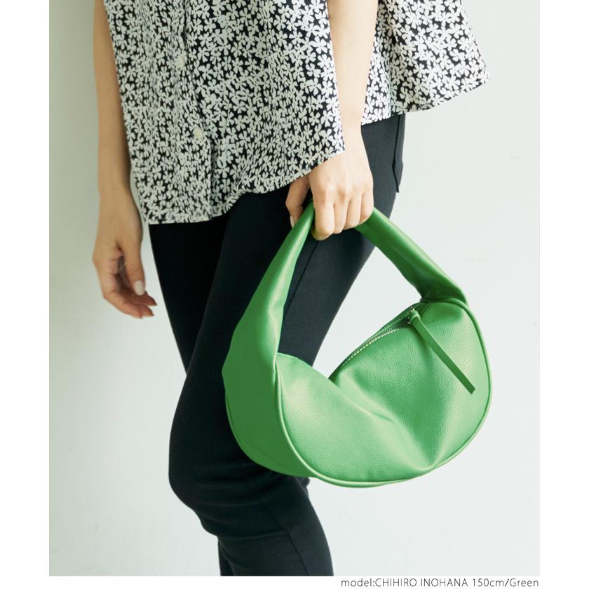 セール★2490円→990円 三日月バッグ レディース ハンドバッグ スムースタッチ 楕円 ミニバッグ フェイクレザー ファスナー メール便不可 22ss coca コカ : 06 ...