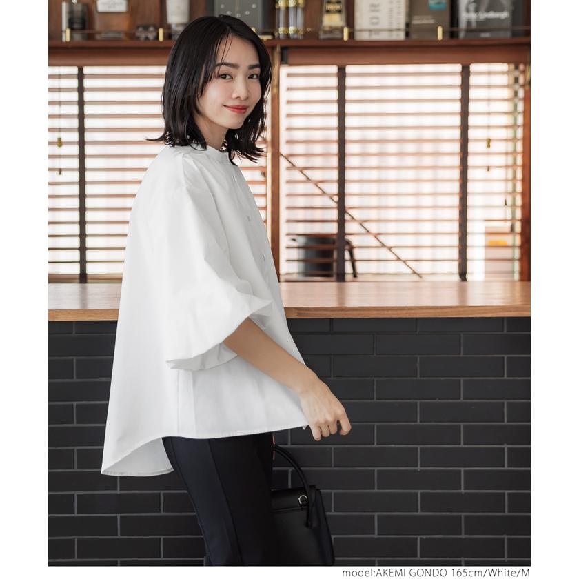 coca セール★2490円→990円 ブラウス レディース ボリュームスリーブ パリフワ テールカット Aライン 前後差 半袖 無地 ハリ感 メール便不可 FB25 : coca - 通販 ...