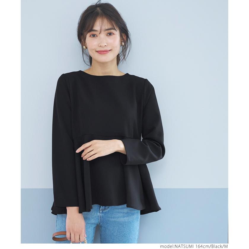 coca セール★2490円→990円 ブラウス レディース セットアップ可能 フレア パールボタン ウエスト切り替え クルーネック 長袖 シンプル メール便不可 : coca - 通販 ...