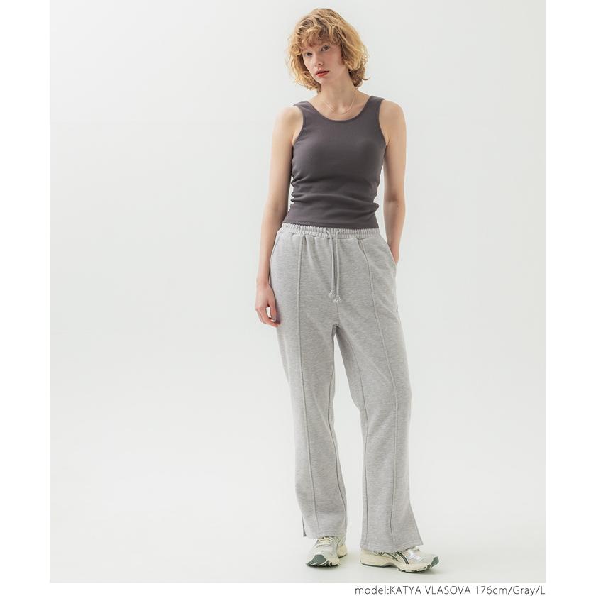 coca セール★1990円→1490円 パンツ レディース ズボン スウェット ポケット スリット 裏毛 センターシーム ウエストゴム ウエスト紐 無地 GC メール便不可 : coca ...