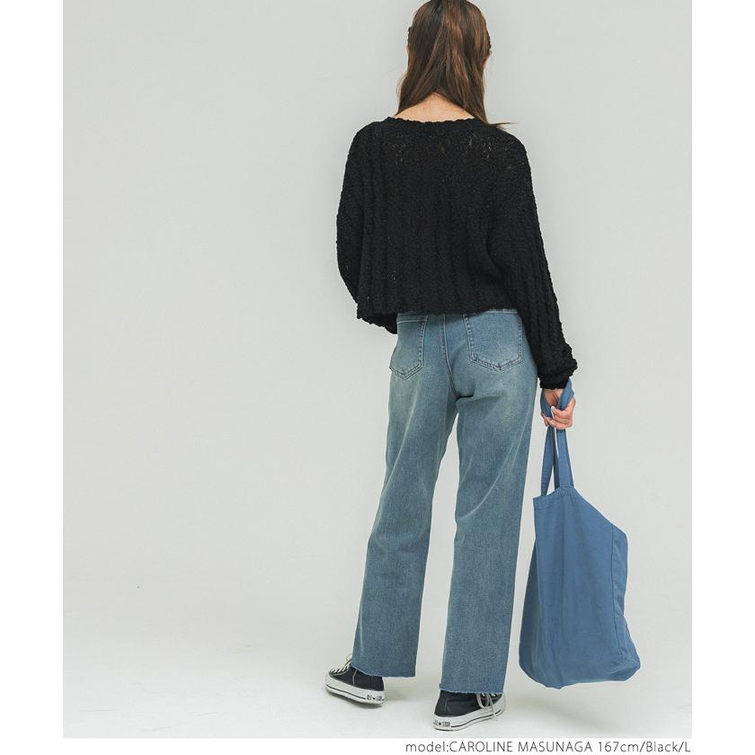 coca セール★2490円→1490円 ニット レディース プルオーバー クロップド丈 ファンシーヤーン 透け感 伸縮性 レイヤード 長袖 GC メール便不可 : coca - 通販 ...