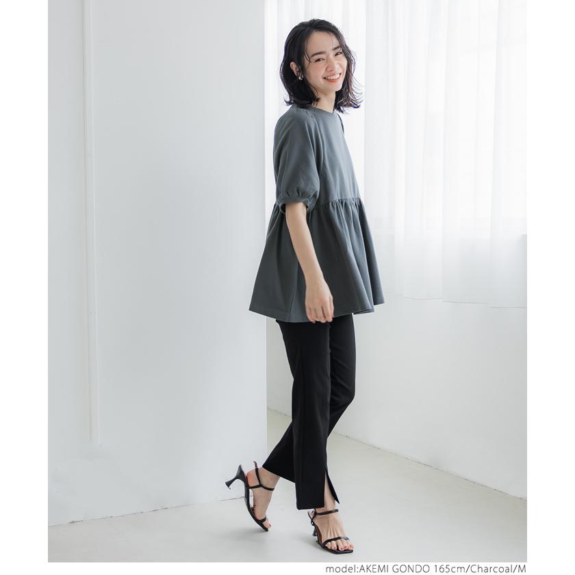 coca セール★2490円→1490円 カットソー レディース パフスリーブ ミニ裏毛 ティアードスウェット 無地 ふんわり コットン バルーン袖 メール便不可 24ss コカ : coca ...