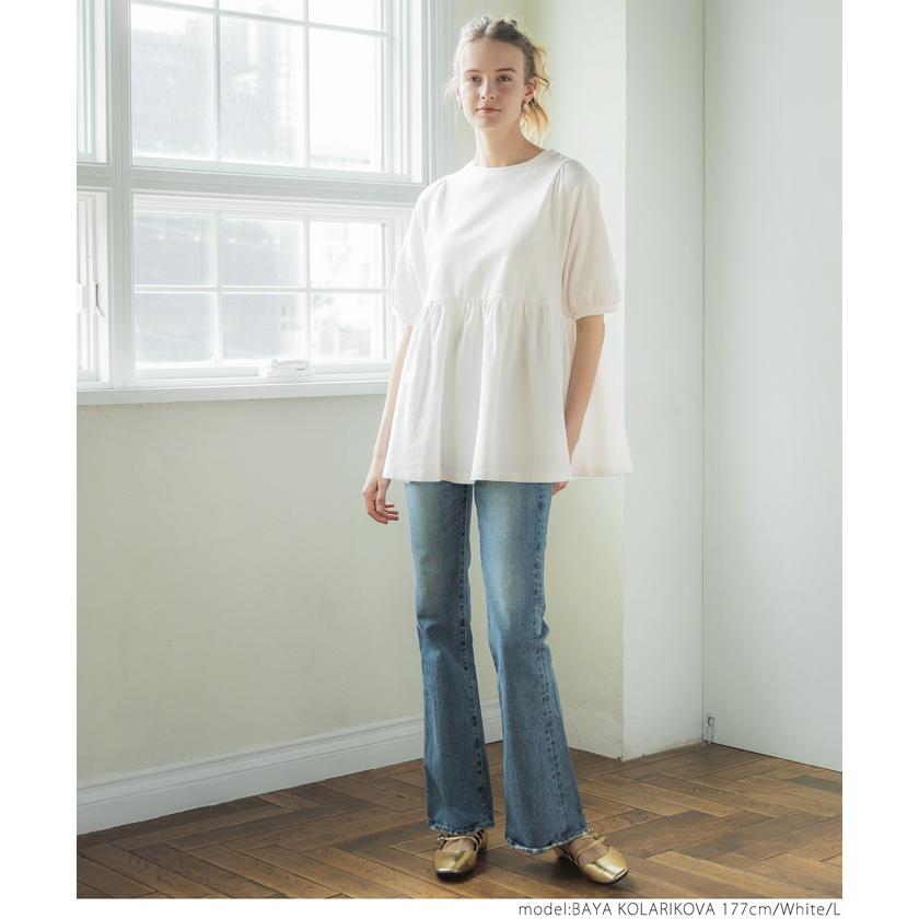 coca セール★2490円→1490円 カットソー レディース パフスリーブ ミニ裏毛 ティアードスウェット 無地 ふんわり コットン バルーン袖 メール便不可 24ss コカ : coca ...