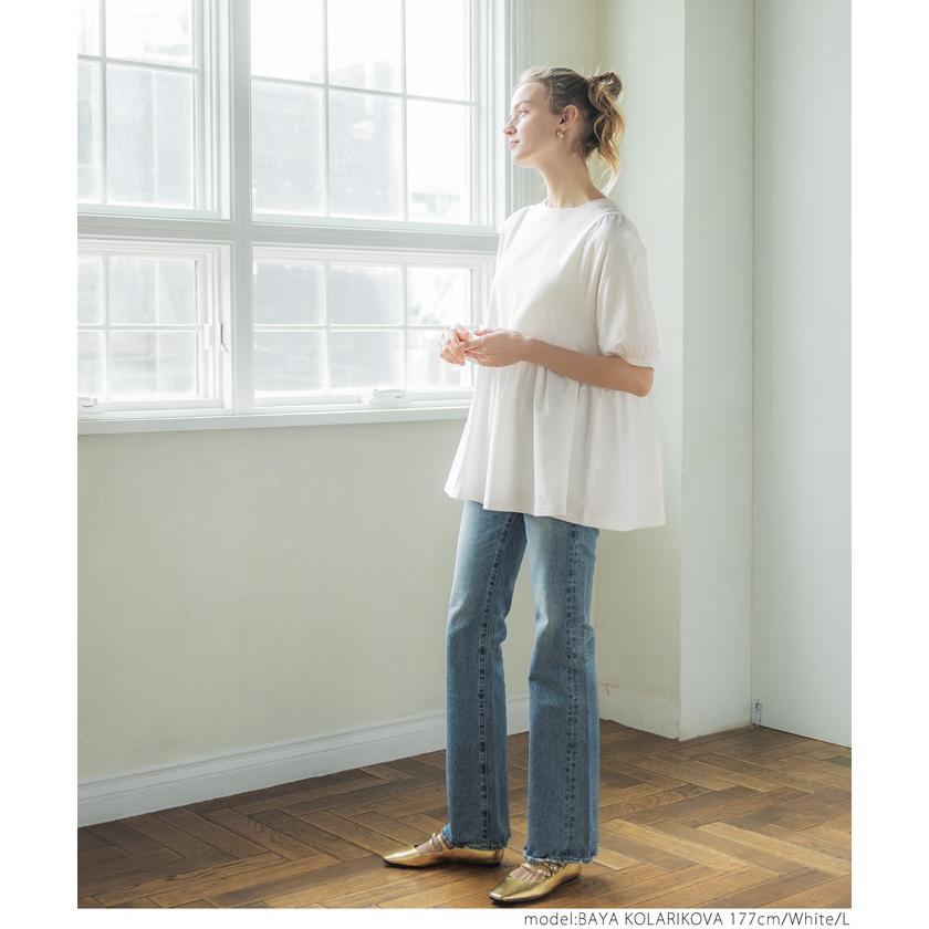 coca セール★2490円→1490円 カットソー レディース パフスリーブ ミニ裏毛 ティアードスウェット 無地 ふんわり コットン バルーン袖 メール便不可 24ss コカ : coca ...