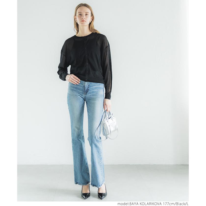 coca セール★1990円→1490円 カーディガン レディース シアーニット 透け感 フロントボタン 前開き 羽織り 無地 長袖 シンプル ミディアム丈 メール便可 24ss : coca ...