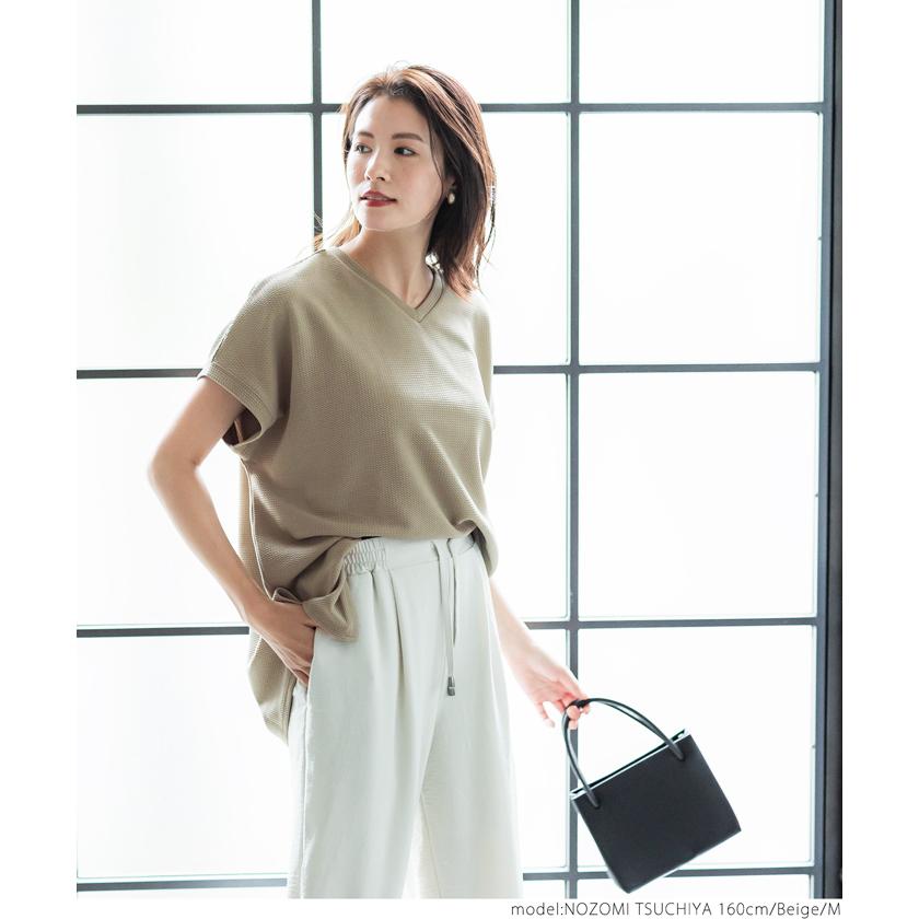 coca カットソー エンボス加工 レディース Vネック サイドスリット フレンチスリーブ 伸縮性 イージーケア 速乾 無地 メール便不可 23ss コカ : coca - 通販 ...